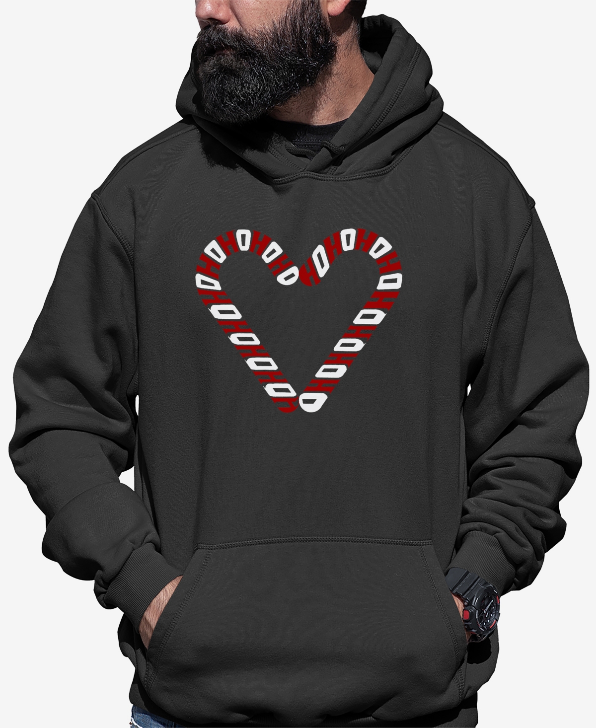 Click here for La Pop Art Mens Candy Canes Word Art Hooded Sweats... prices