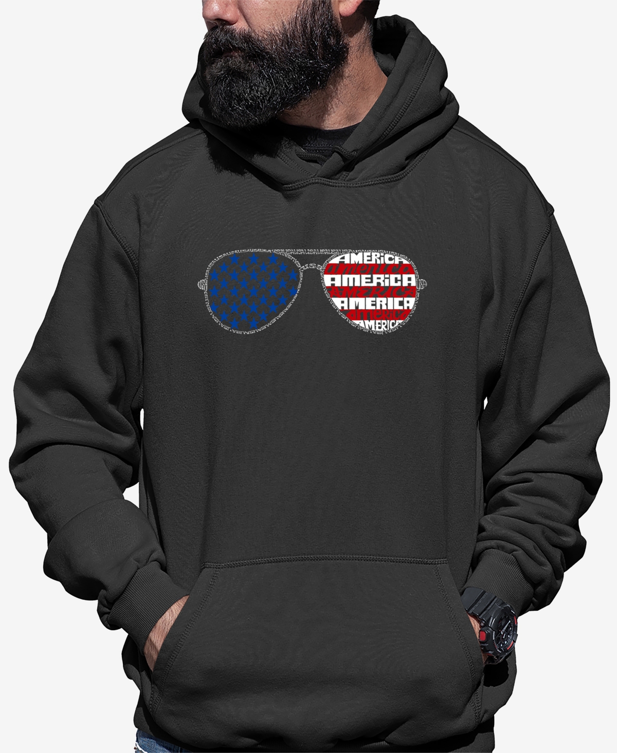 Click here for La Pop Art Mens Americana Sunglasses Word Art Hood... prices