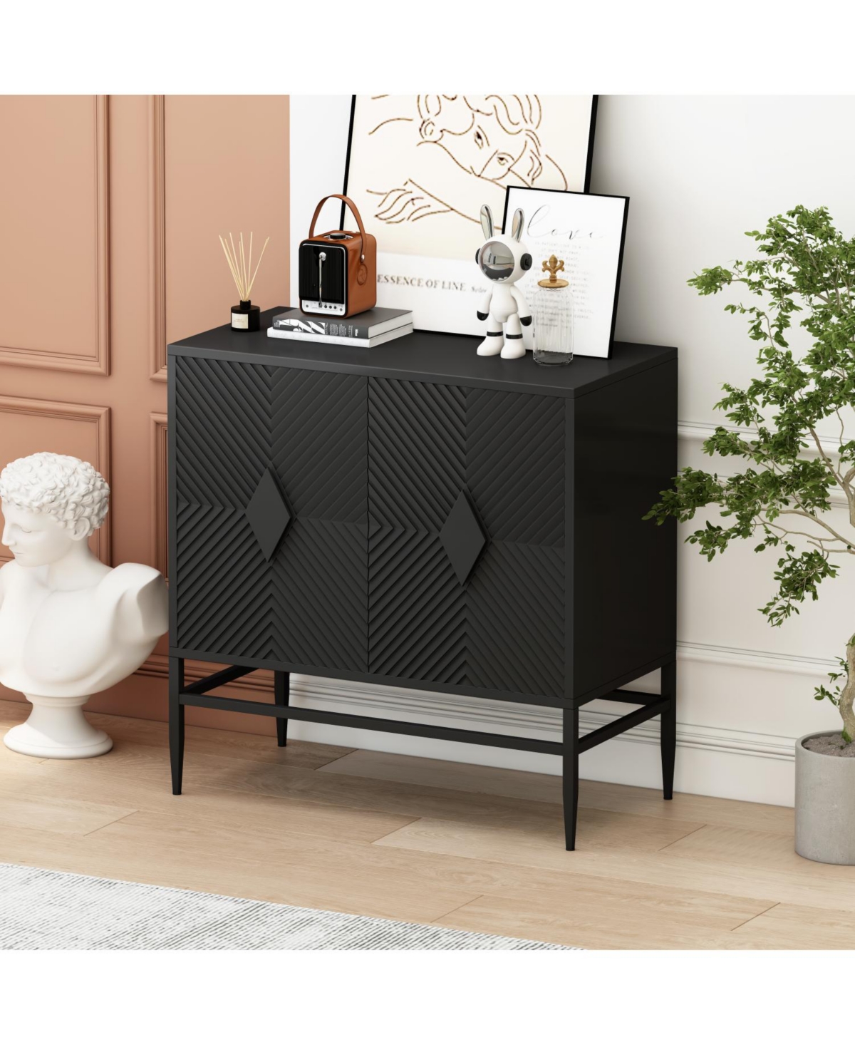 Click here for Streamdale 31.5" Black Wooden Storage Cabinet... prices