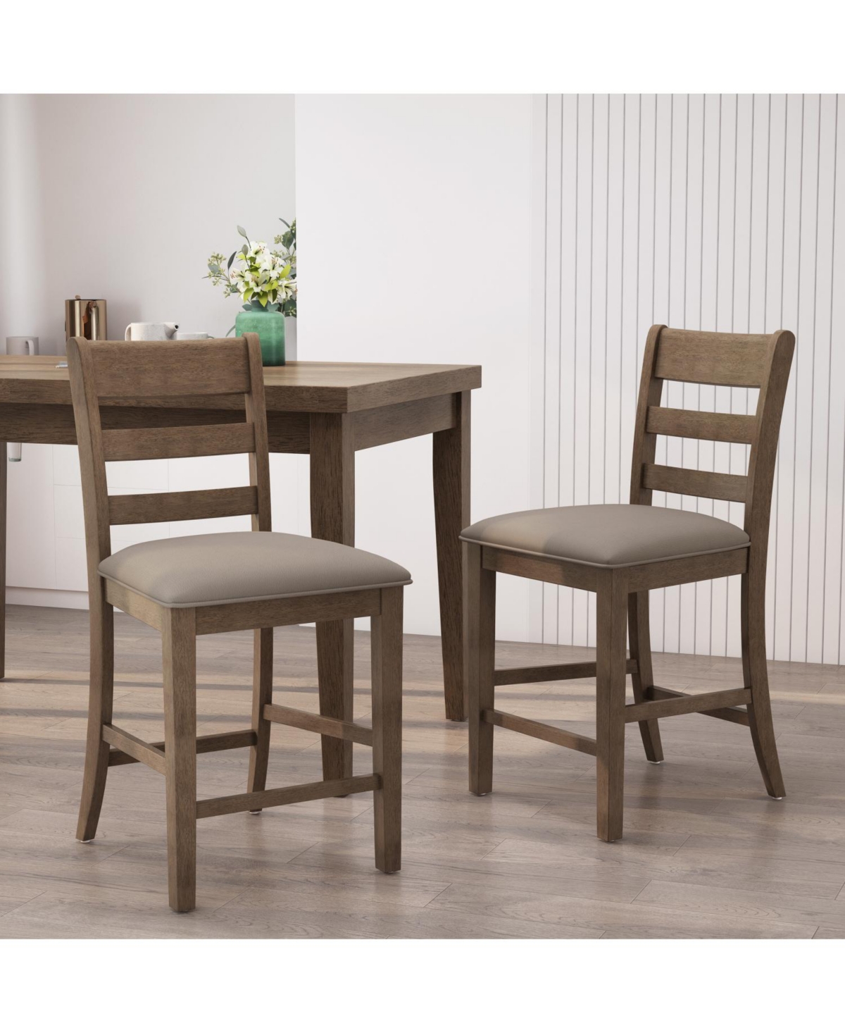 Click here for Streamdale Farmhouse Upholstered Wood Counter Stoo... prices