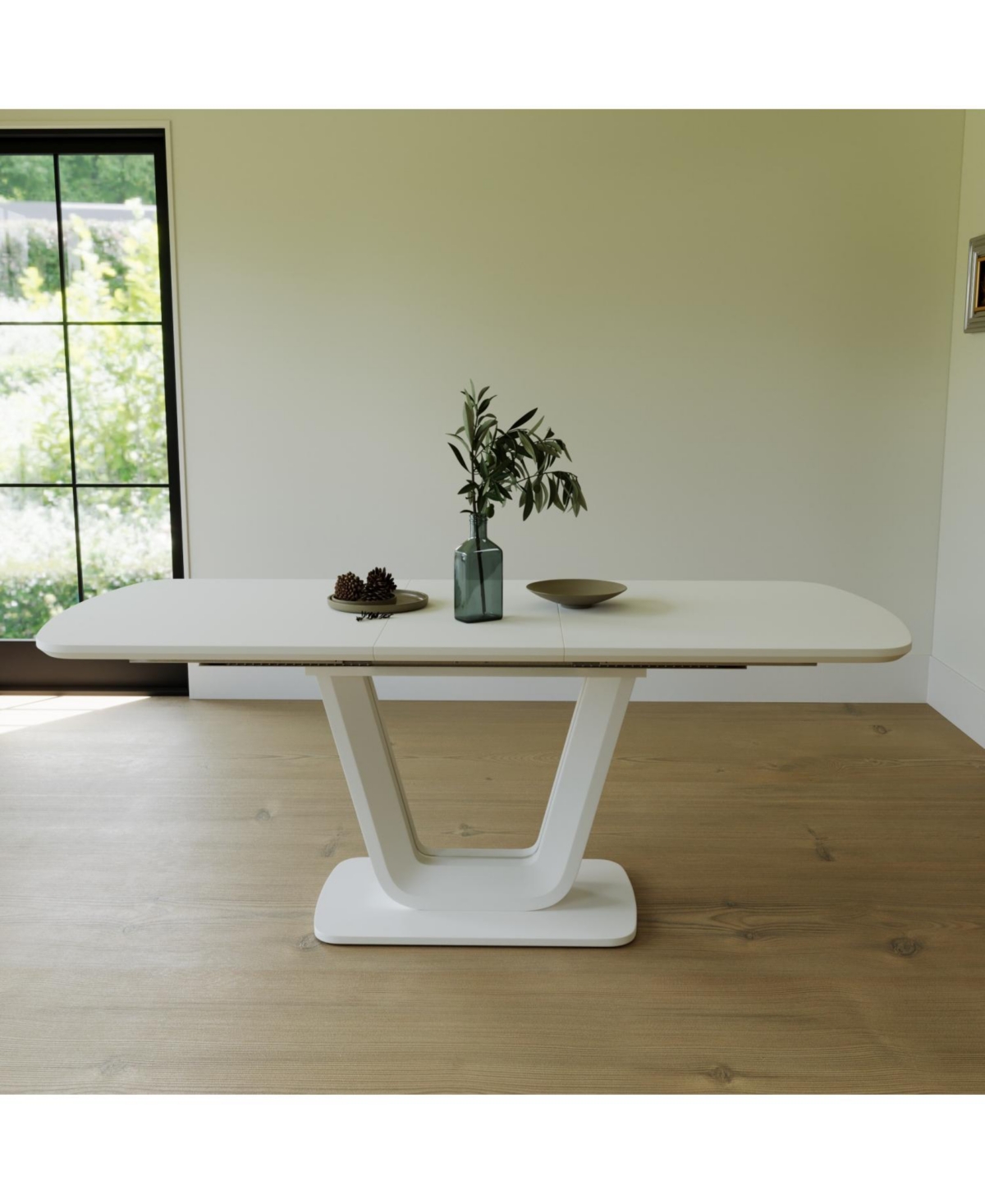 Click here for Streamdale Expandable White Dining Table  U-Legs... prices