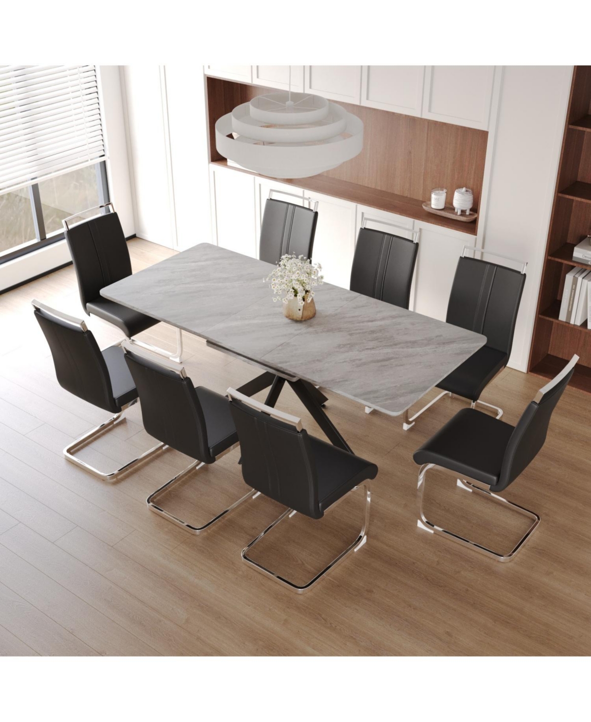 Click here for Streamdale Extendable Dining Table and Armless Cha... prices