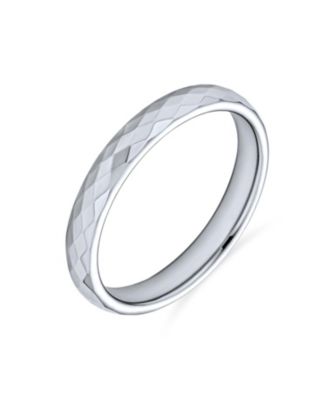 Bling Jewelry Multi Faceted Prism Cut Titanium Band Rings Silver Tone ...