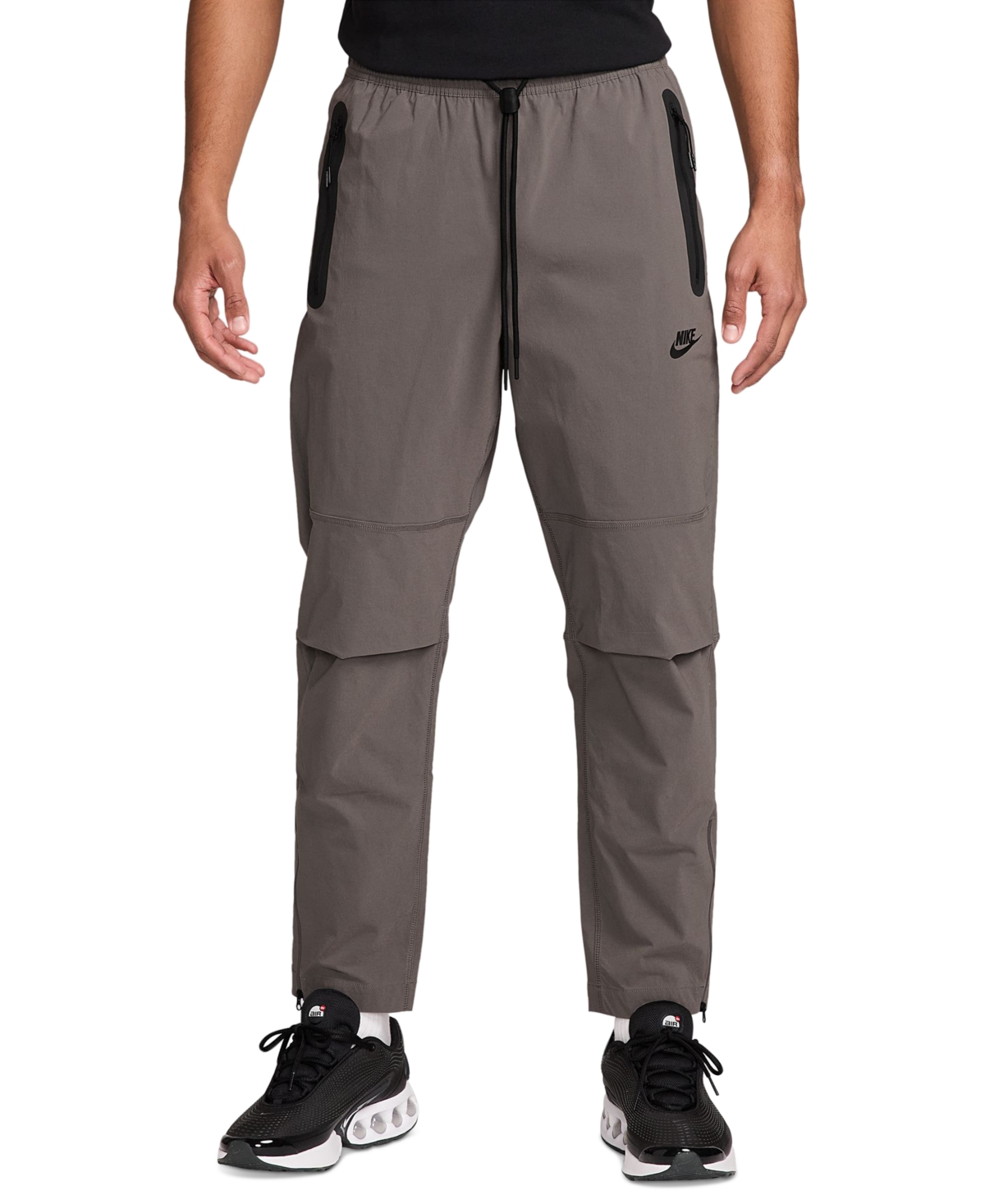 Click here for Nike Mens Woven Tech Pants - Cave Stone/Black prices