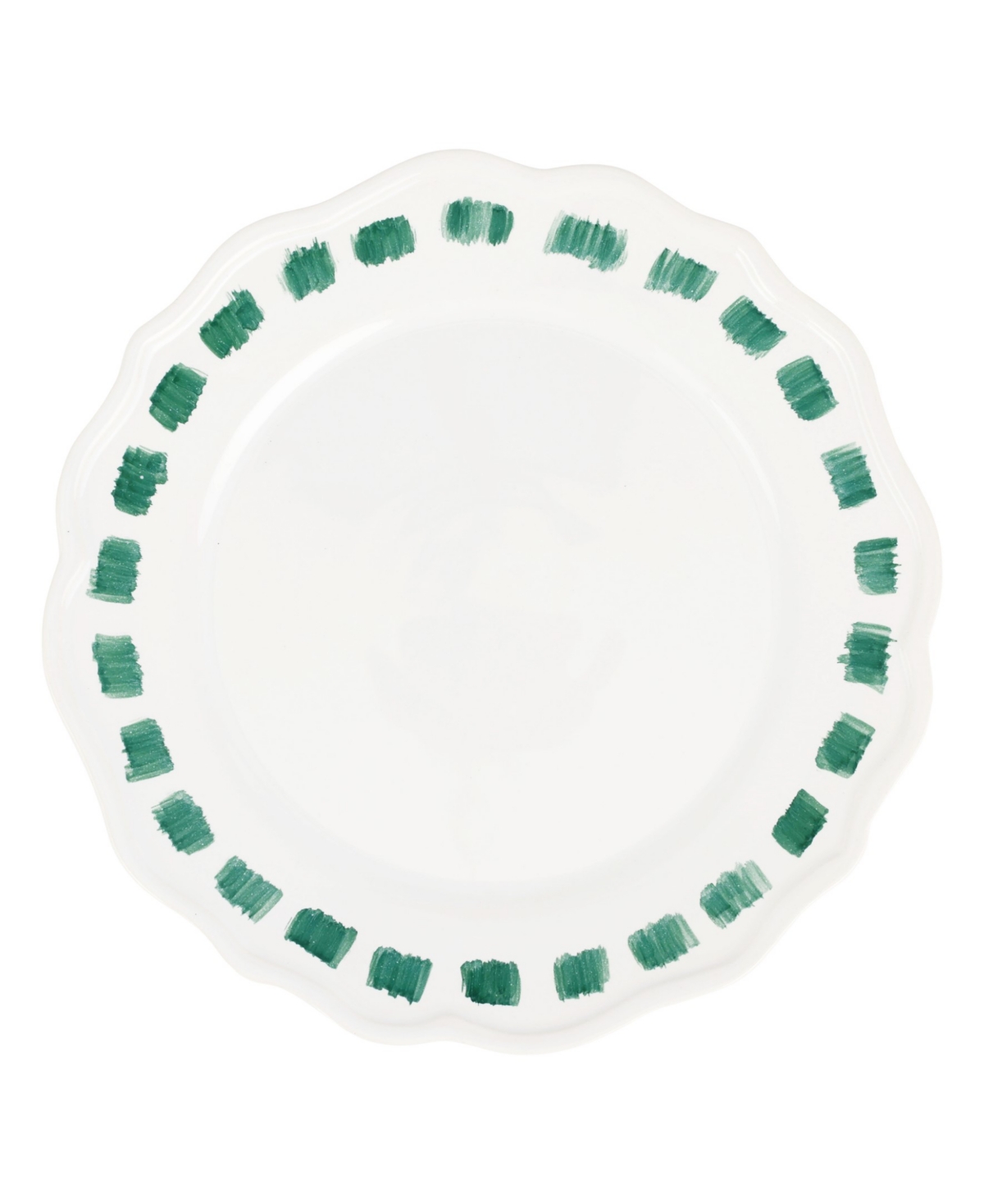 Vietri Lisbon Green Stitch Dinner Plate