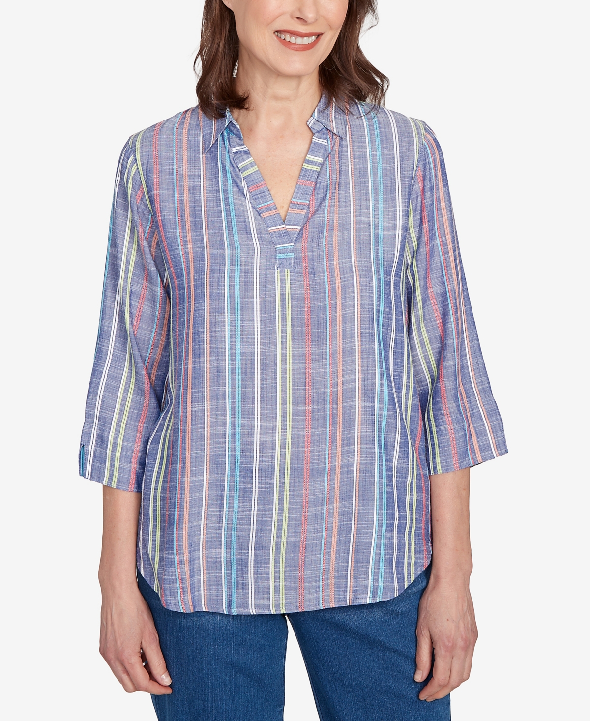 Click here for Alfred Dunner Petite El Paso Textured Multi Stripe... prices
