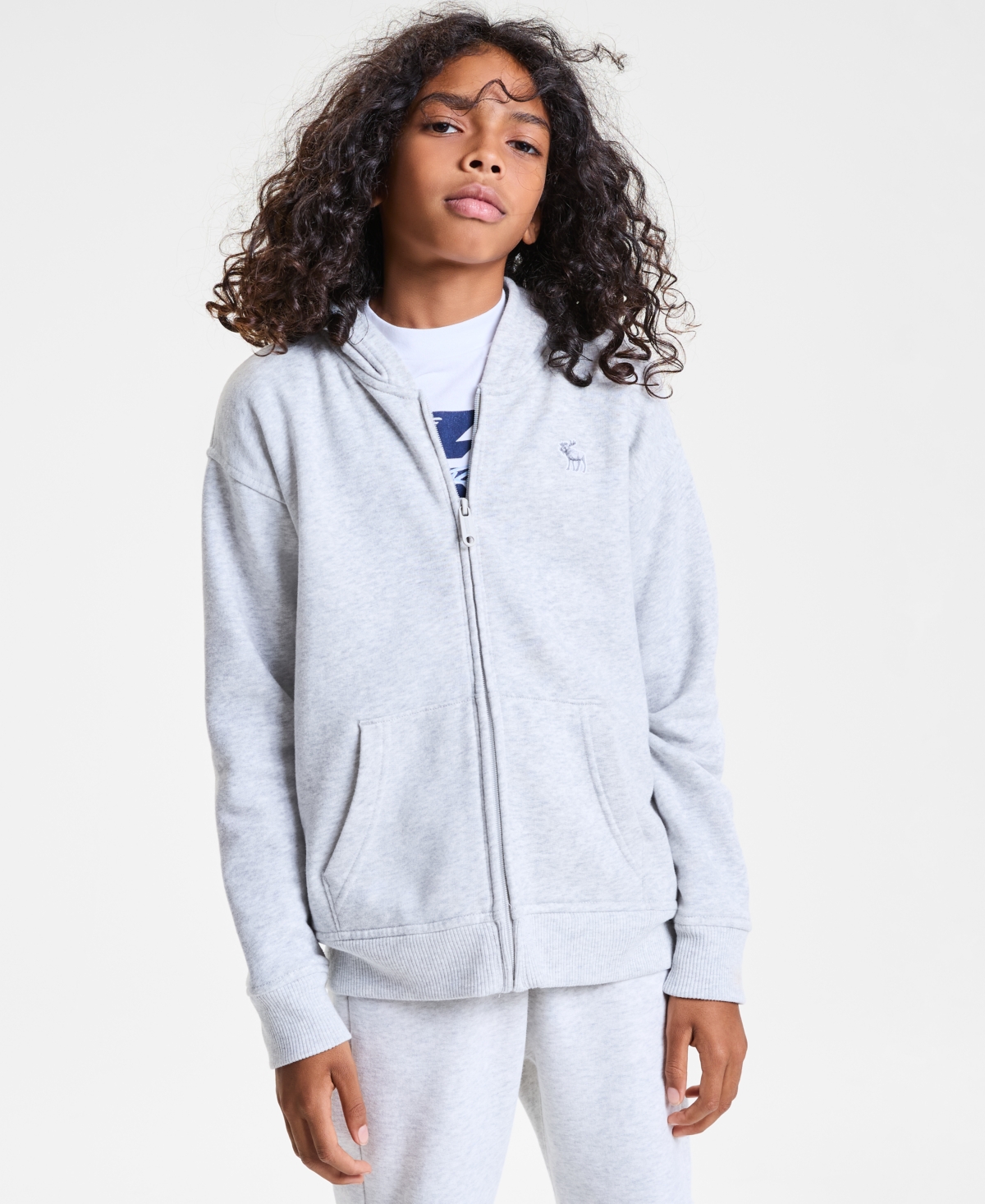 abercrombie kids Boys Essentials Full Zip Hoodie - Little Kid  Big Kid
