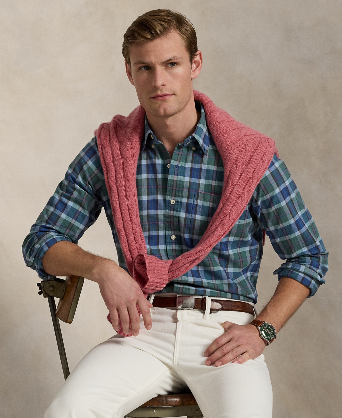 Click here for Polo Ralph Lauren Mens Classic-Fit Plaid Oxford Sh... prices