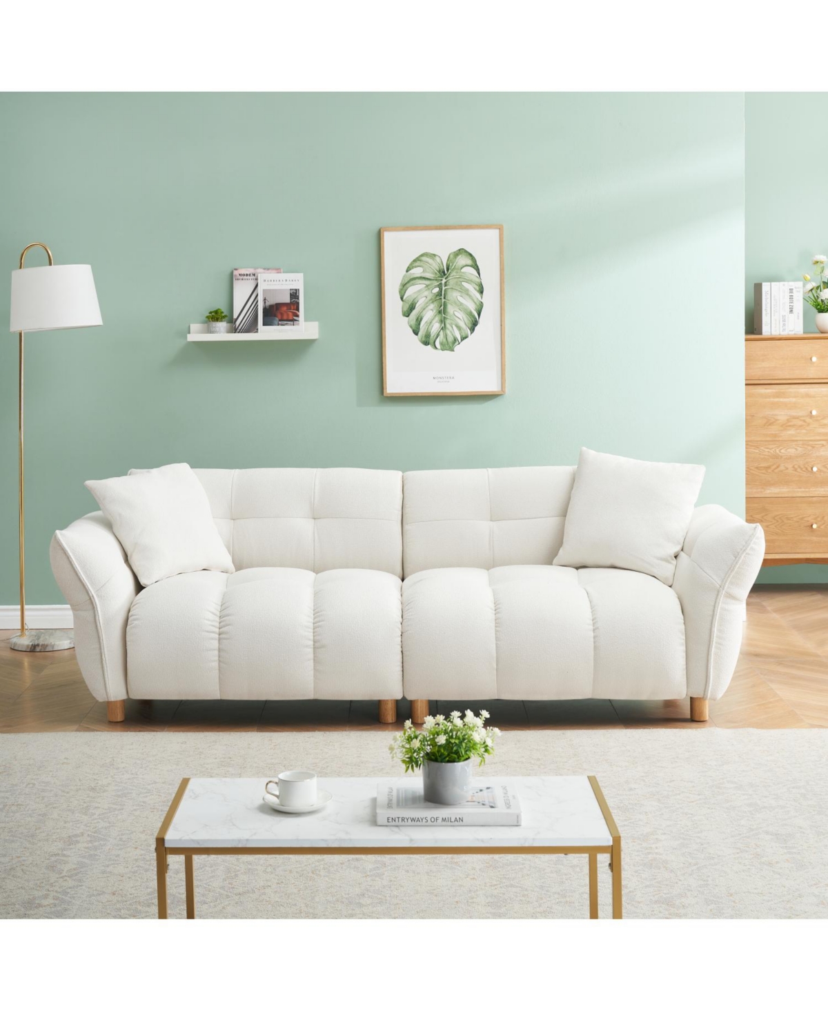 Click here for 93.70 inches long  Teddy Sofa Fabric  with two mat... prices
