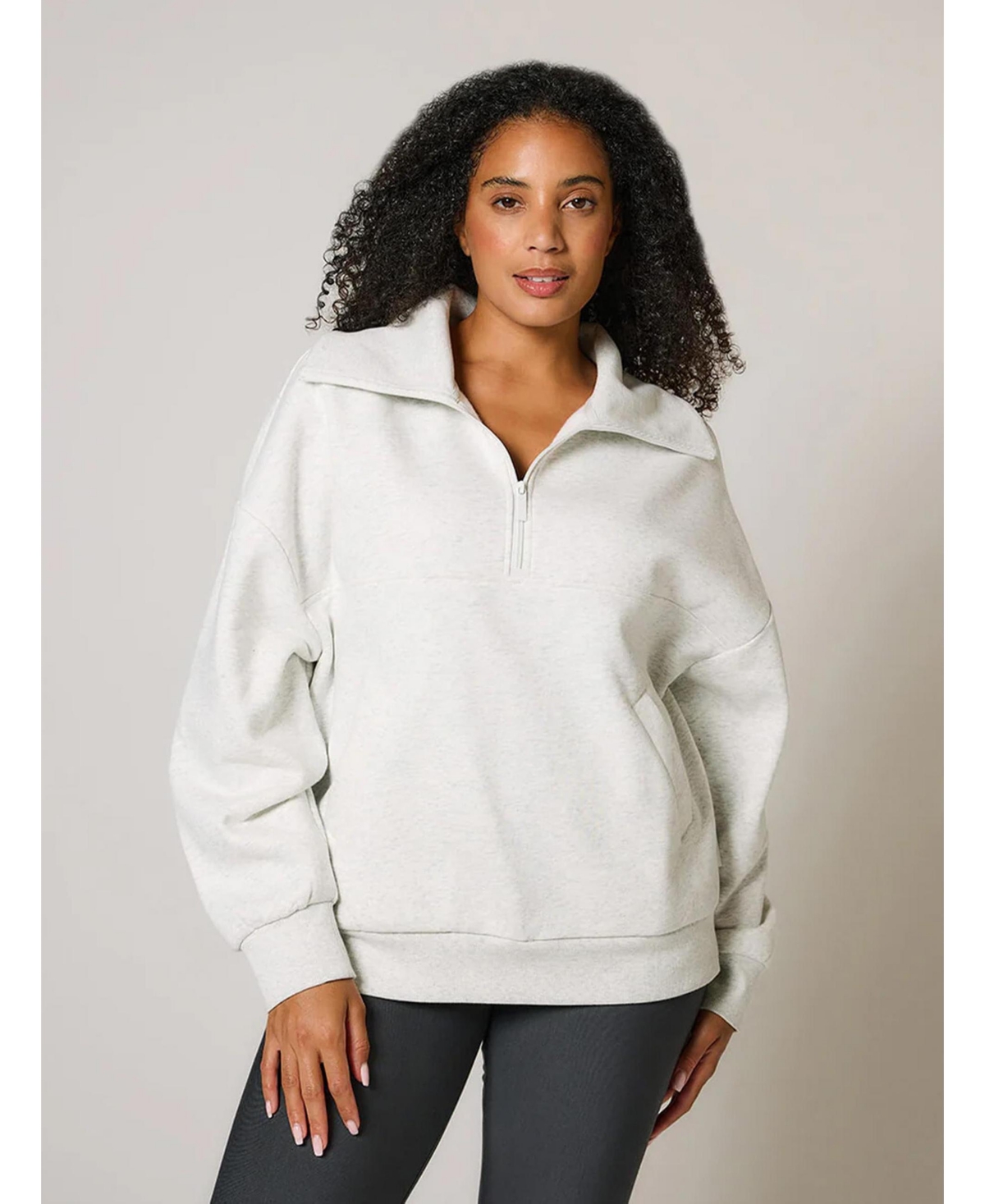Click here for Lovall Womens All Szn Oversized 1/4 Zip Sweatshirt... prices