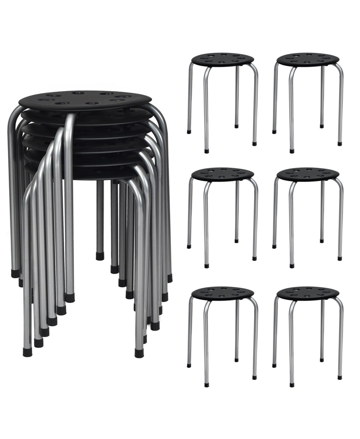 Click here for 17.5 Inch Set of 6 Portable Plastic Stack Stools w... prices