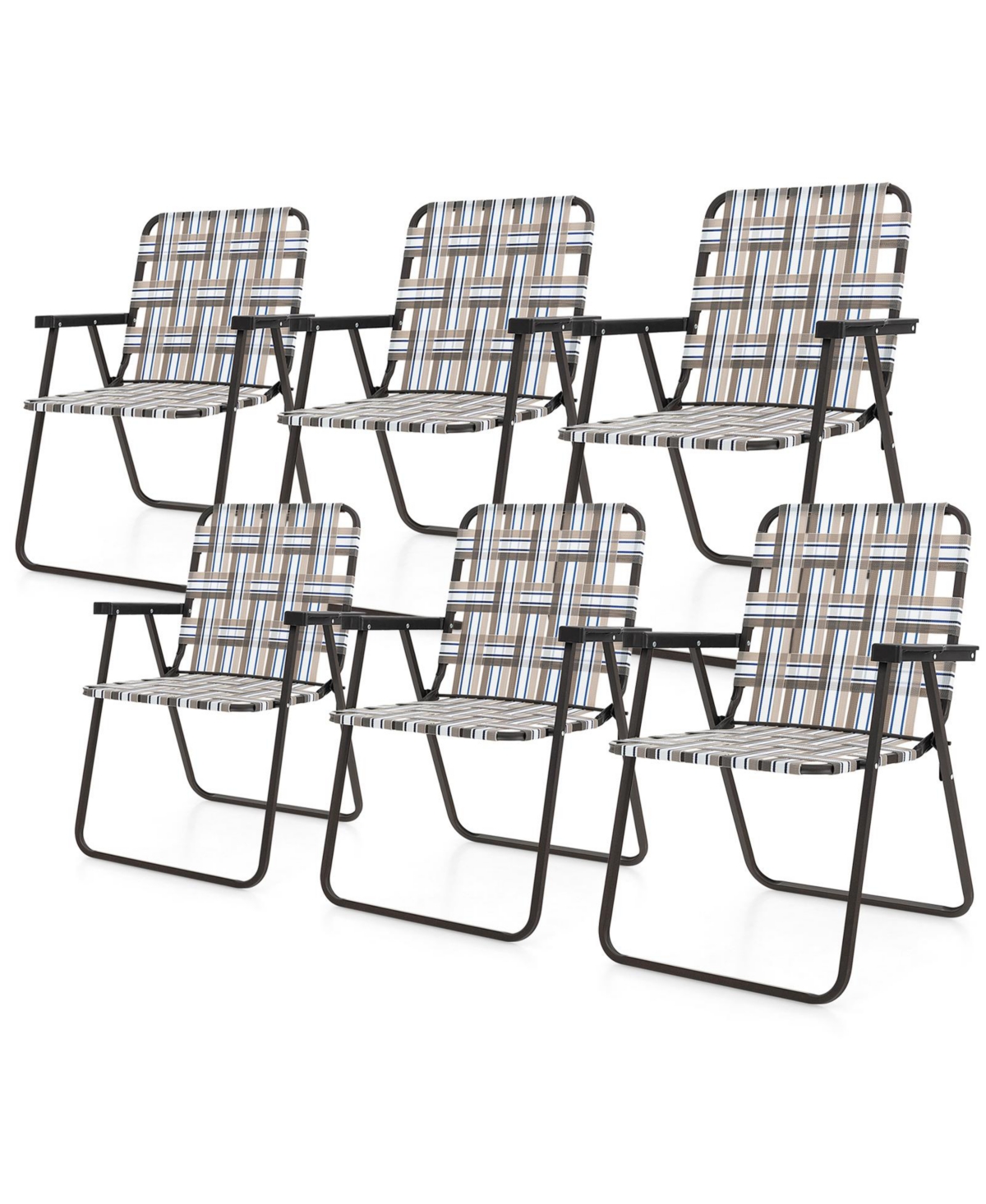 Click here for 6 Pieces Folding Beach Chair Camping Lawn Webbing... prices