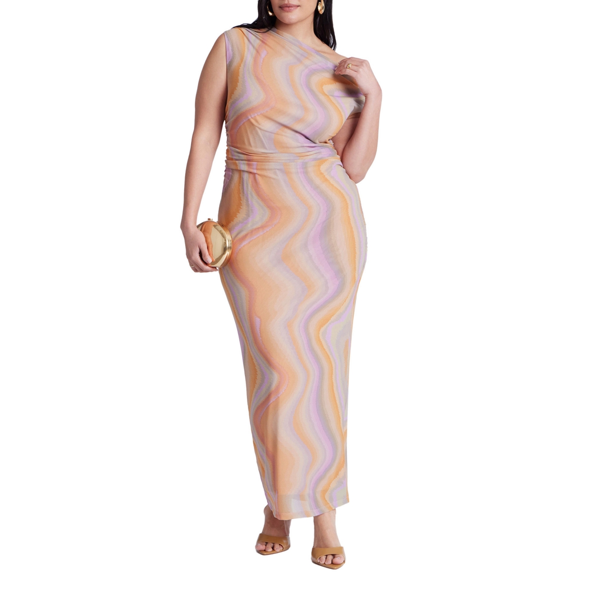Click here for Eloquii Womens Printed Mesh Dress - Angela stripe prices
