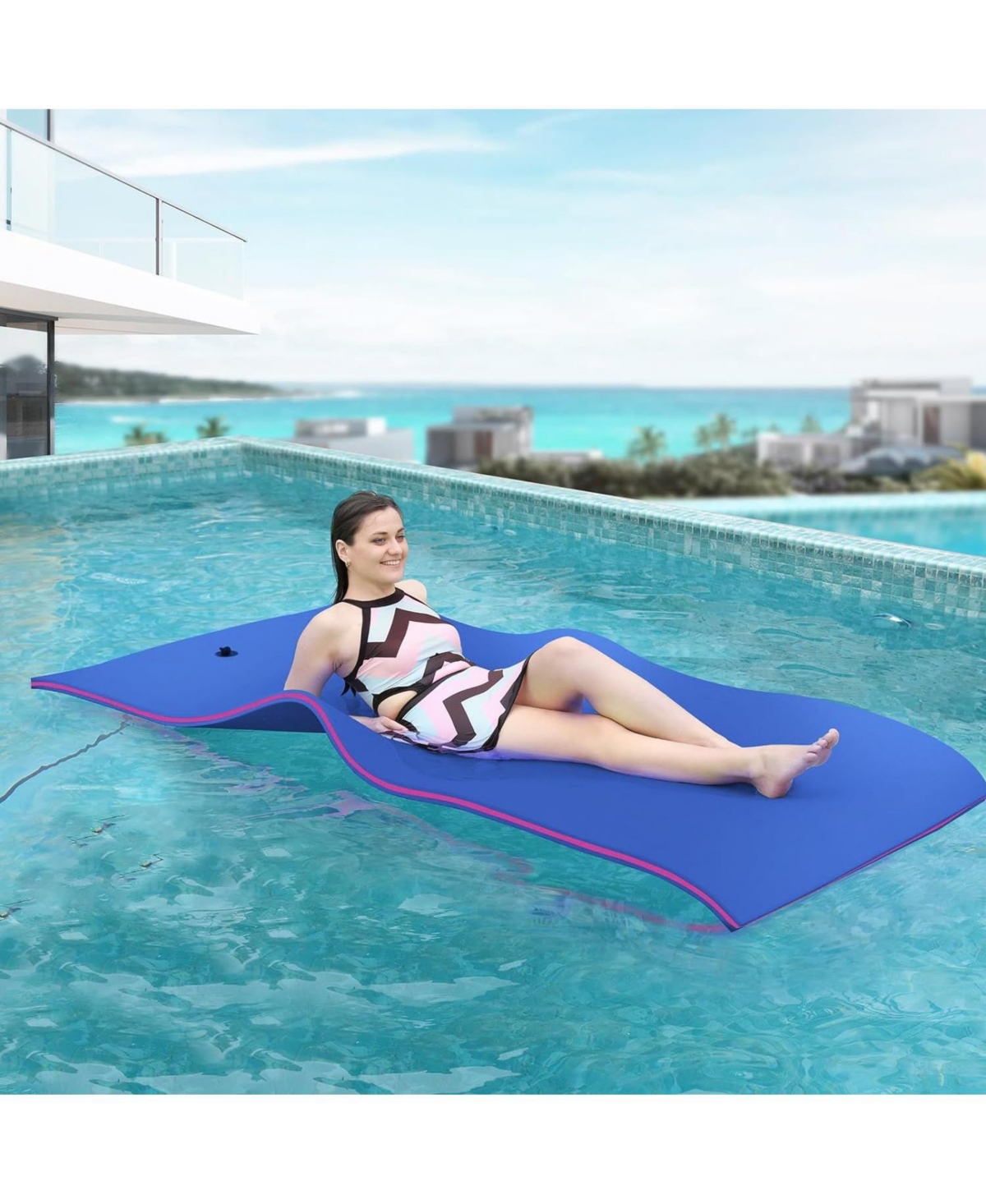 Click here for Hallolure Blue Water Floating Mat Foam Pad  7x3FT... prices