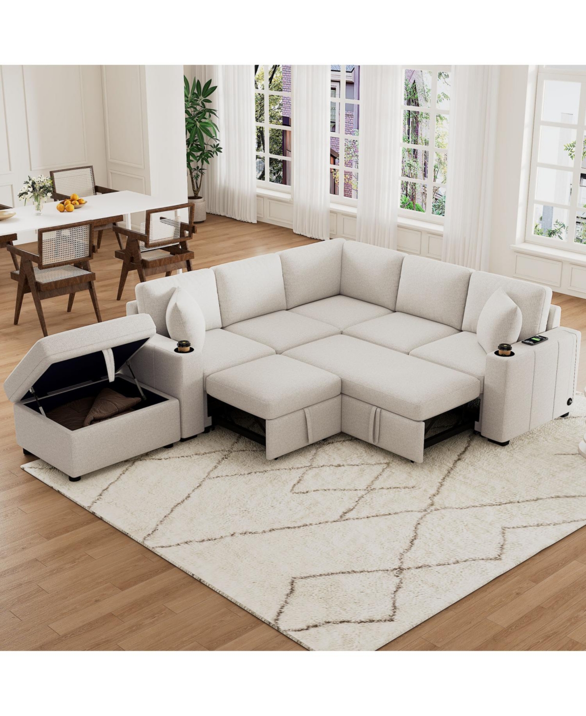Click here for Streamdale 84.7" Convertible Sectional Sofa B... prices