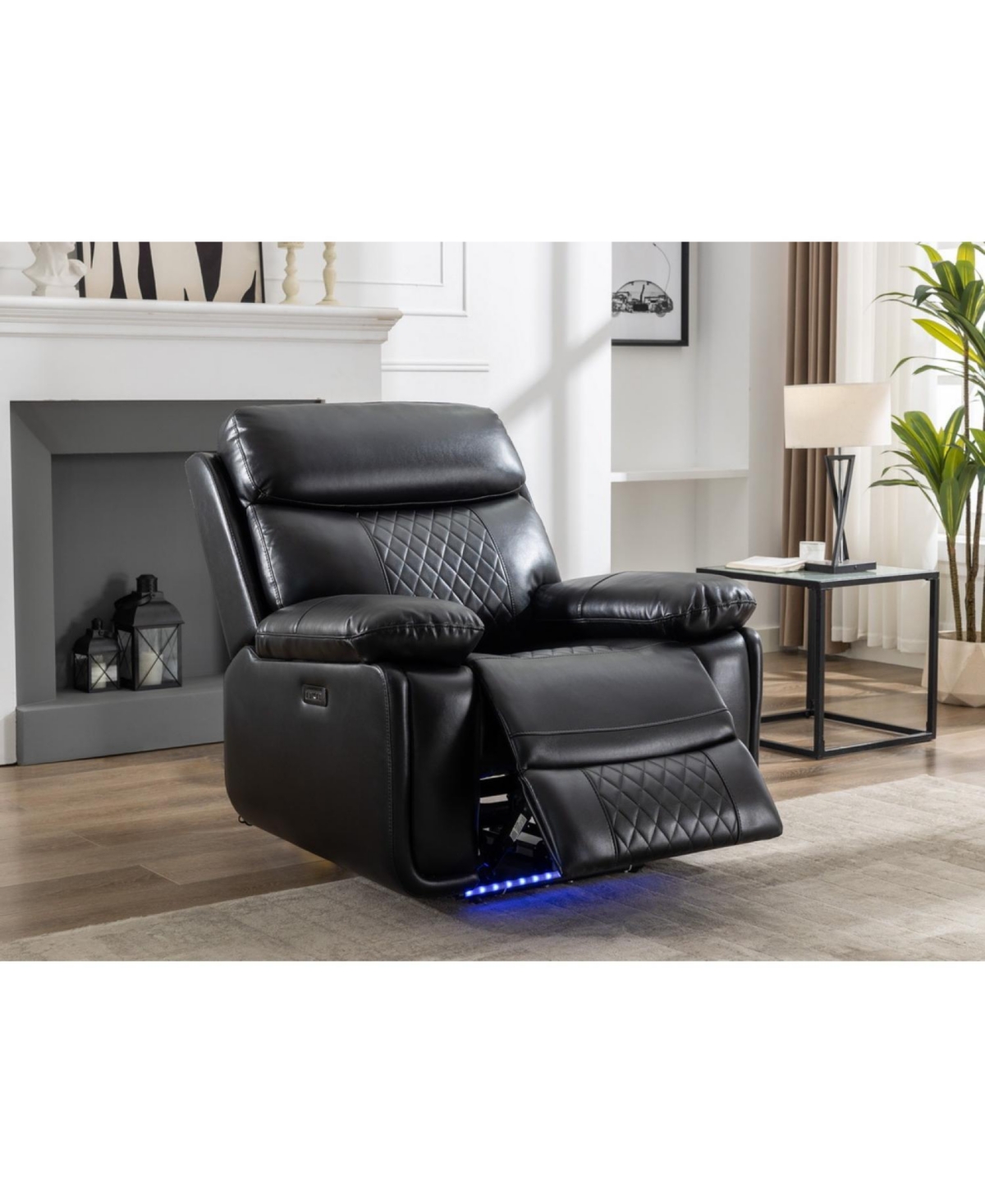 Click here for Streamdale Power recliner with Led Strip Black col... prices