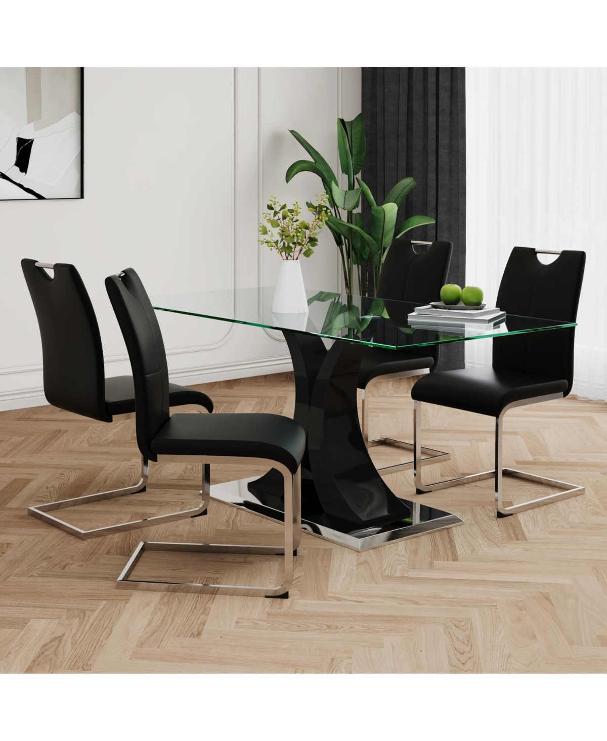 Click here for Streamdale Modern Glass Dining Table with Transpar... prices