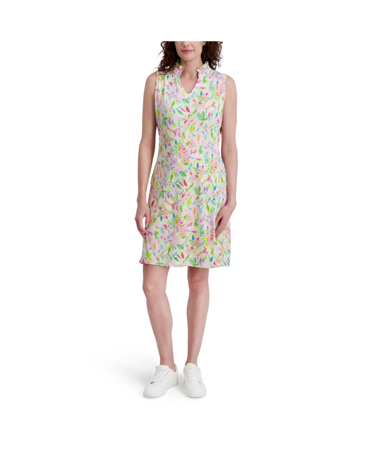 Click here for Stella Parker Womens Ruffle Neck Sleeveless Dress... prices