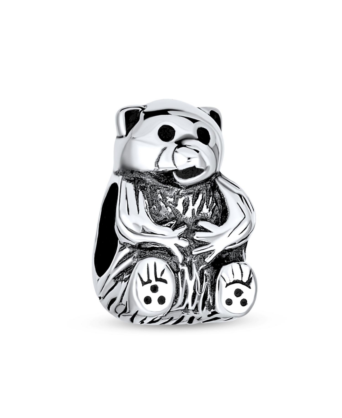 Click here for Bling Jewelry Cute Teddy Bear Charm Bead in Oxidiz... prices