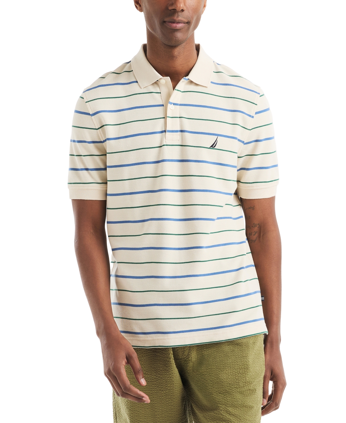 Click here for Nautica Mens Striped Classic-Fit Deck Polo Shirt -... prices