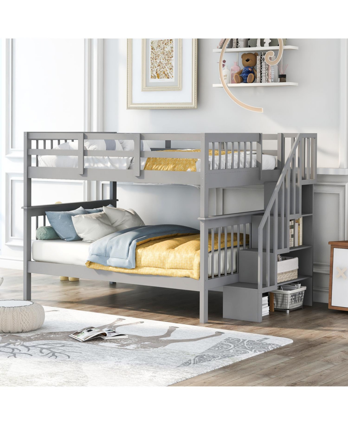 Click here for Full-Over-Full Bunk Bed with Storage & Guard Rail... prices