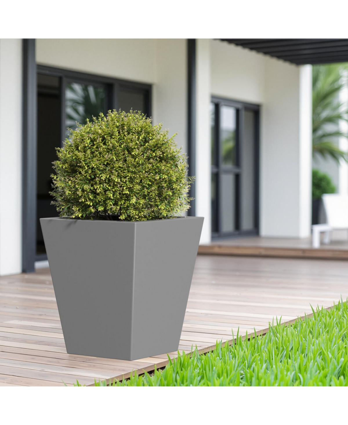 Click here for 18" Metal Tapered Planter - Outdoor/Indoor Ga... prices