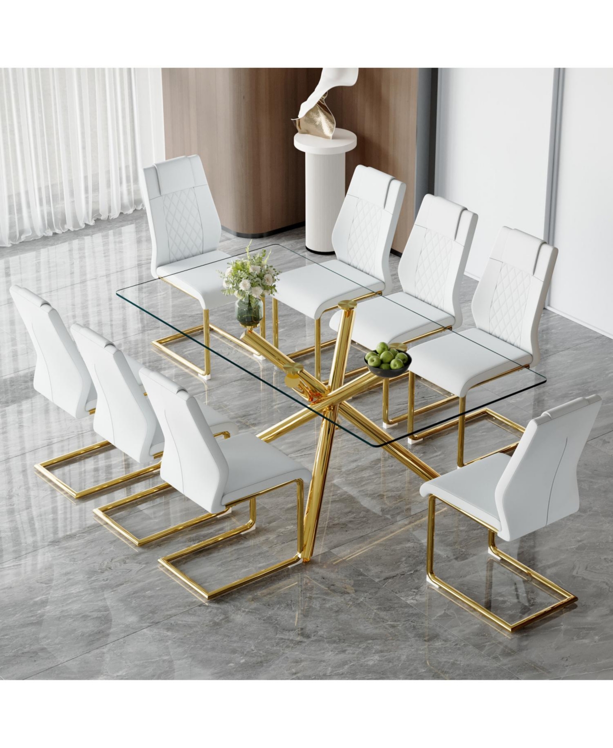 Click here for Streamdale Luxurious Glass Dining Set Glass Table... prices