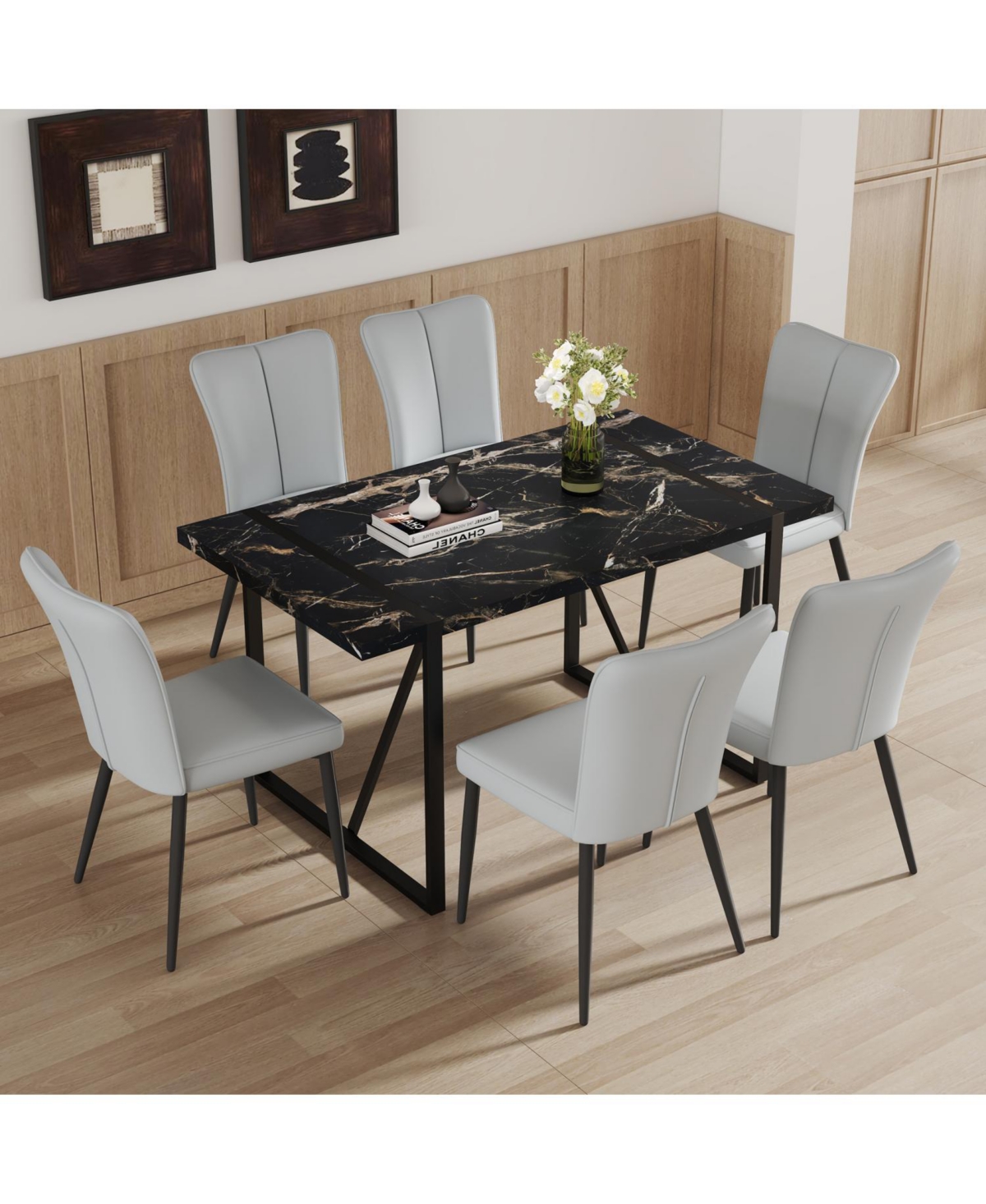 Click here for Streamdale Furniture Modern Marble Dining Set with... prices