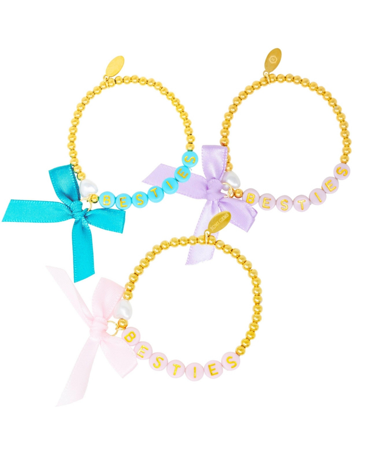 Click here for Zomi Gems Girls Besties Bow Stretchy Bracelet Set... prices