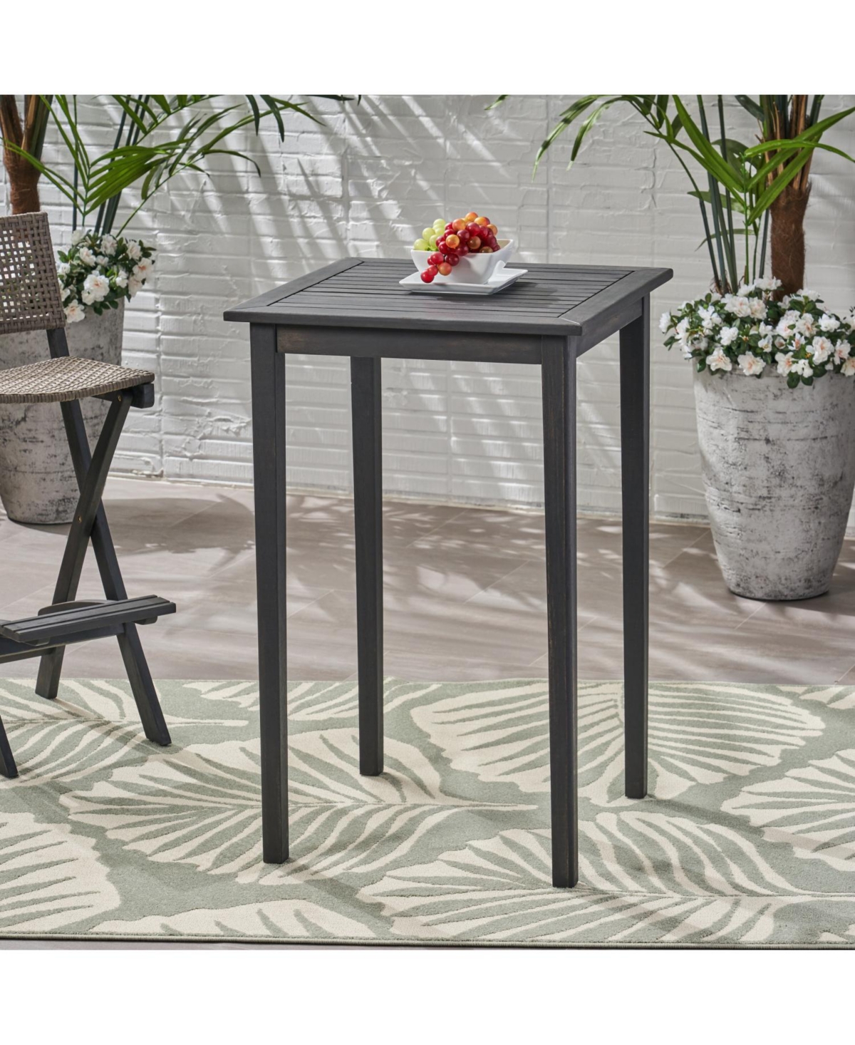 Click here for Outdoor Minimalist Acacia Wood Square Bar Table -... prices