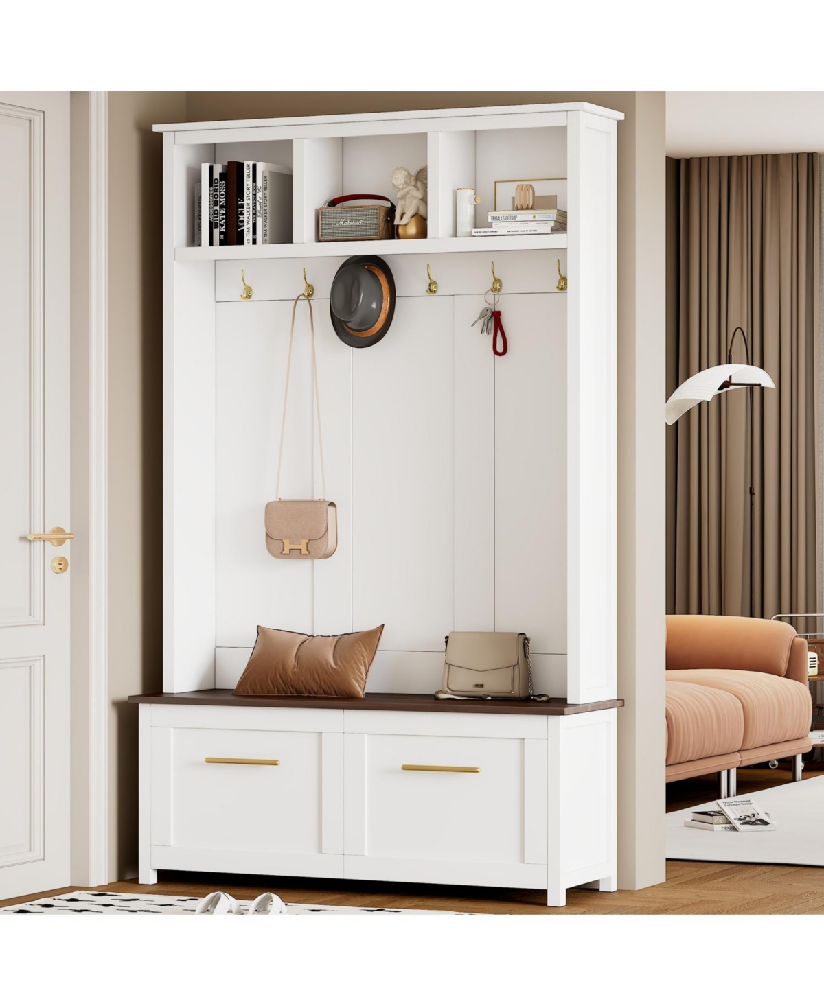 Click here for Streamdale 4-in-1 Entryway Coat Rack & Storage Ben... prices