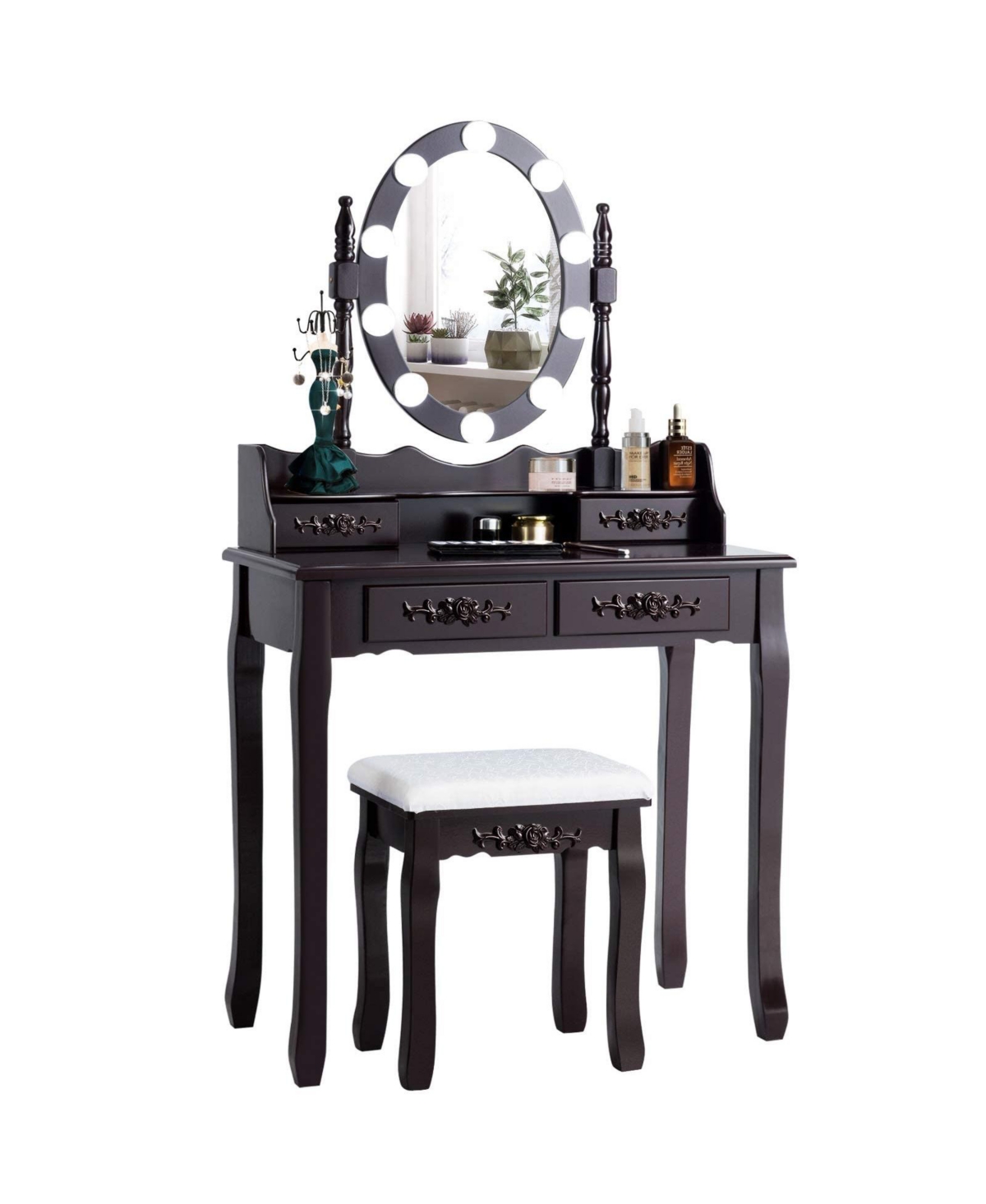 Click here for Makeup Dressing Table with Touch Switch Lighted Mi... prices