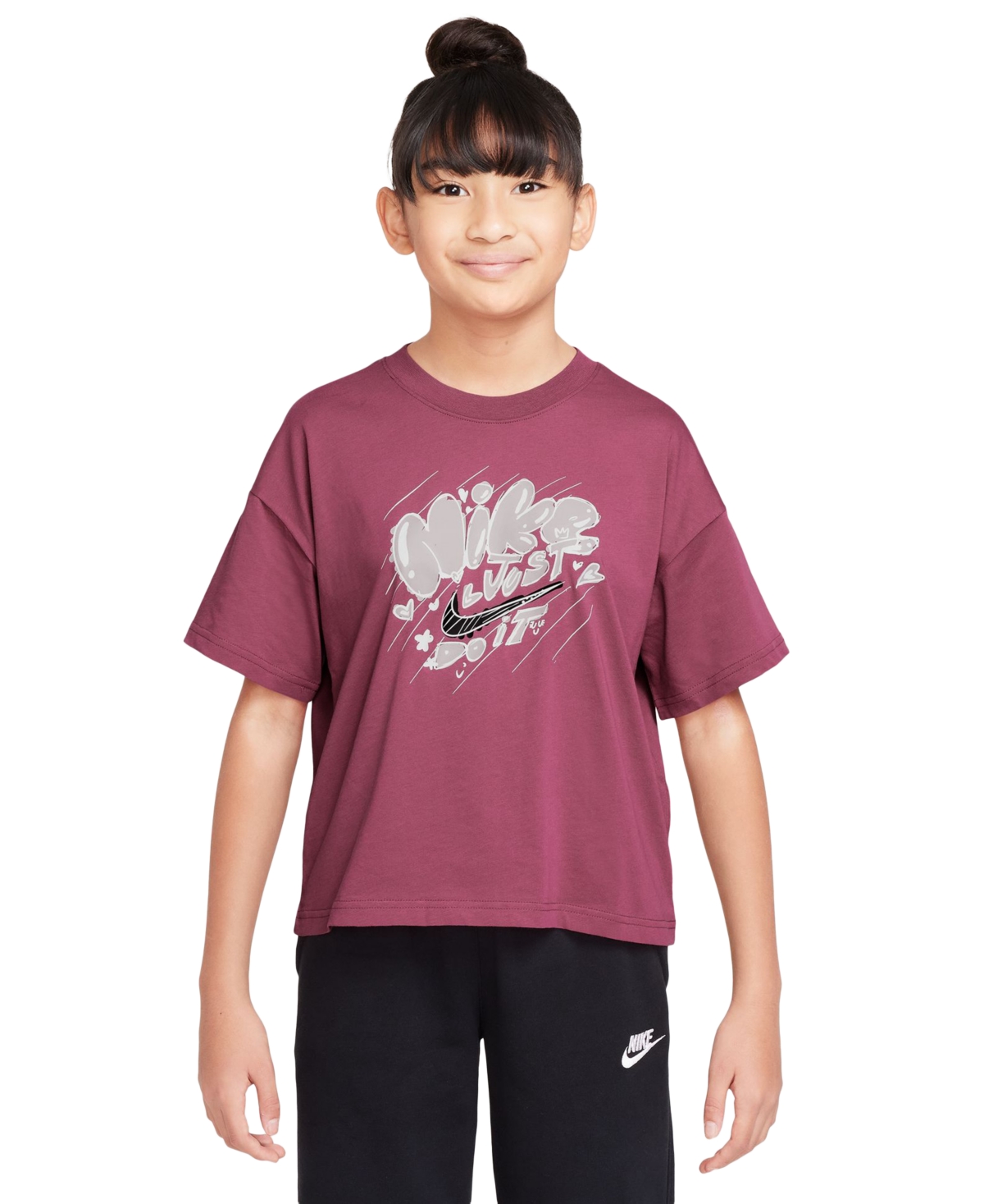 Click here for Nike Big Girls Sportswear Just Do It Graphic Cotto... prices
