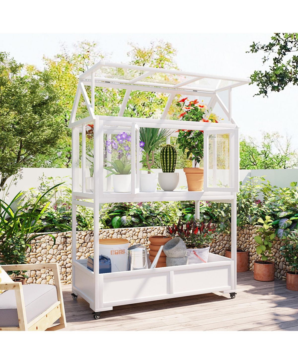 Click here for Portable Cold Frame Greenhouse with Wheels & Stora... prices