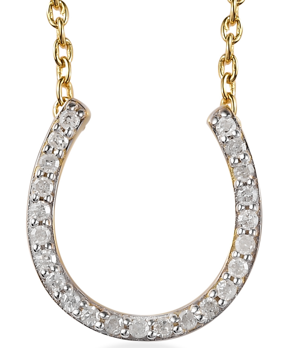 Click here for Diamond Horseshoe 18 Pendant Necklace (1/8 ct. t.w... prices