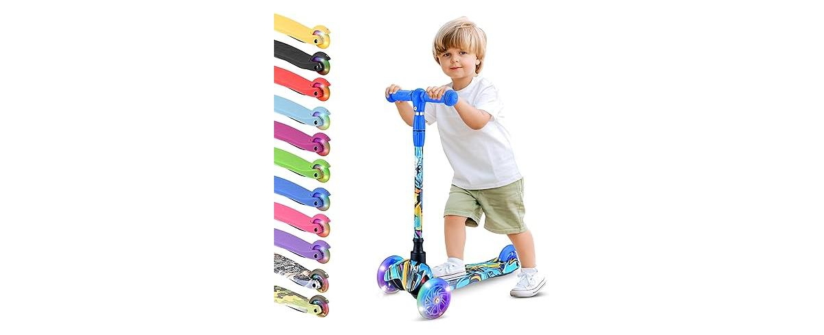 Click here for Hurtle 3-Wheel Mini Kickboard Scooter for Kids - A... prices