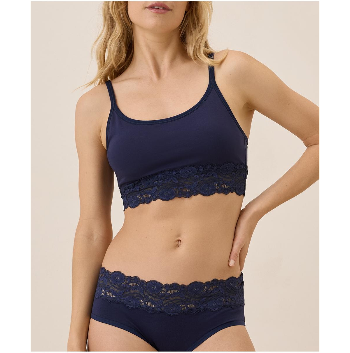 Click here for Pact Womens Lace Smooth Cup Bralette - Eclipse prices