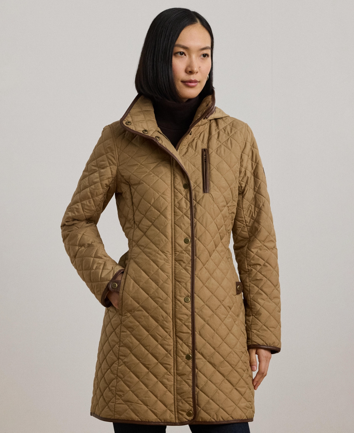 Click here for Lauren Ralph Lauren Petite Hooded Quilted Faux-Sue... prices
