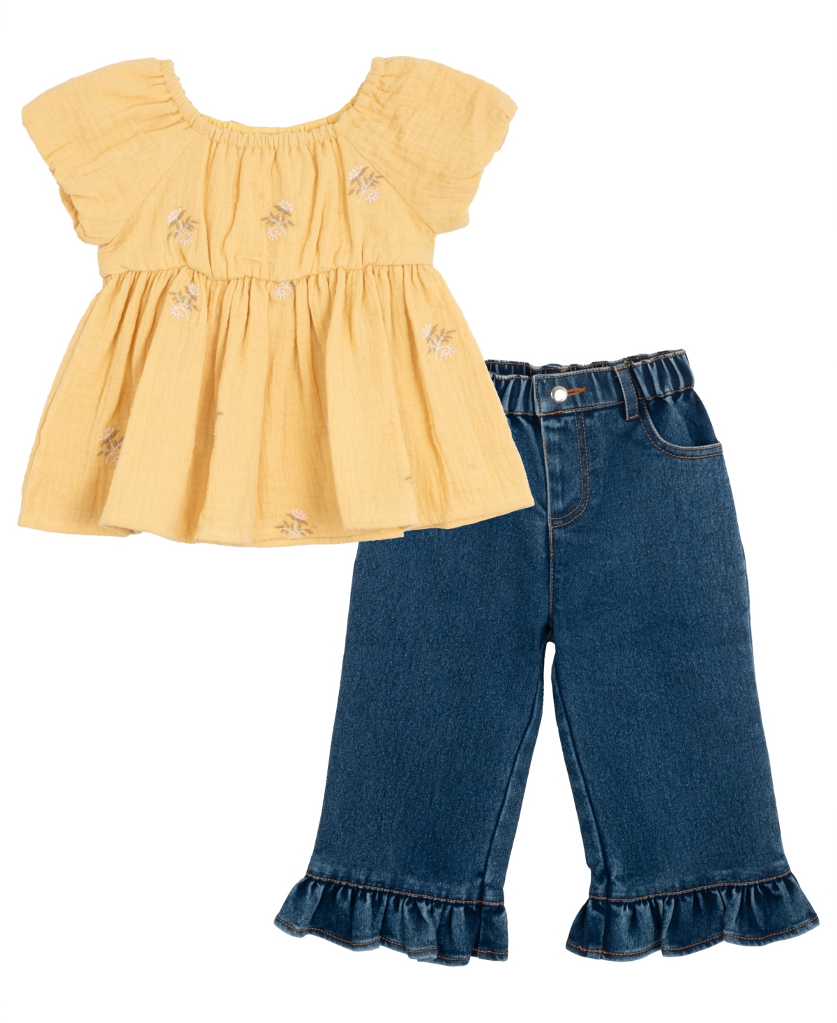 Click here for Rare Editions Baby Girls 2-Piece Embroidered Top R... prices