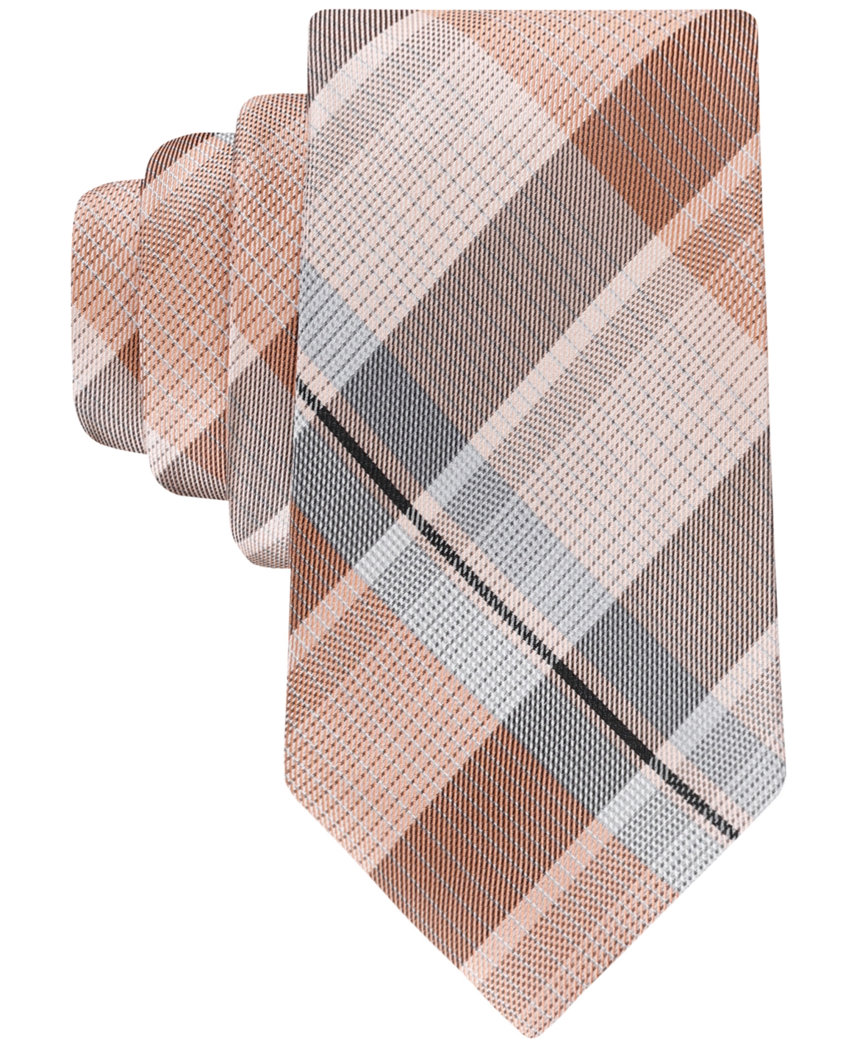 Click here for Calvin Klein Mens Rowe Plaid Tie - Peach prices