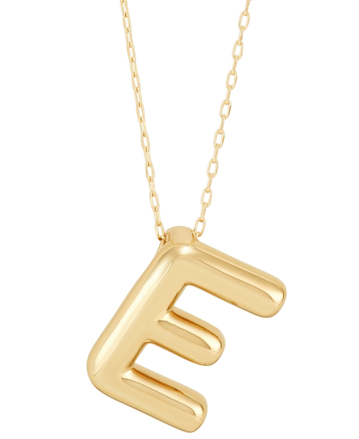 Click here for Polished Initial E Pendant Necklace in 14k Gold  1... prices