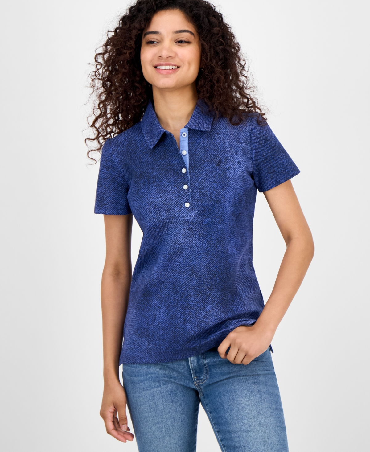 Click here for Nautica Jeans Womens Indigo Polo Shirt - Indigo Mu... prices