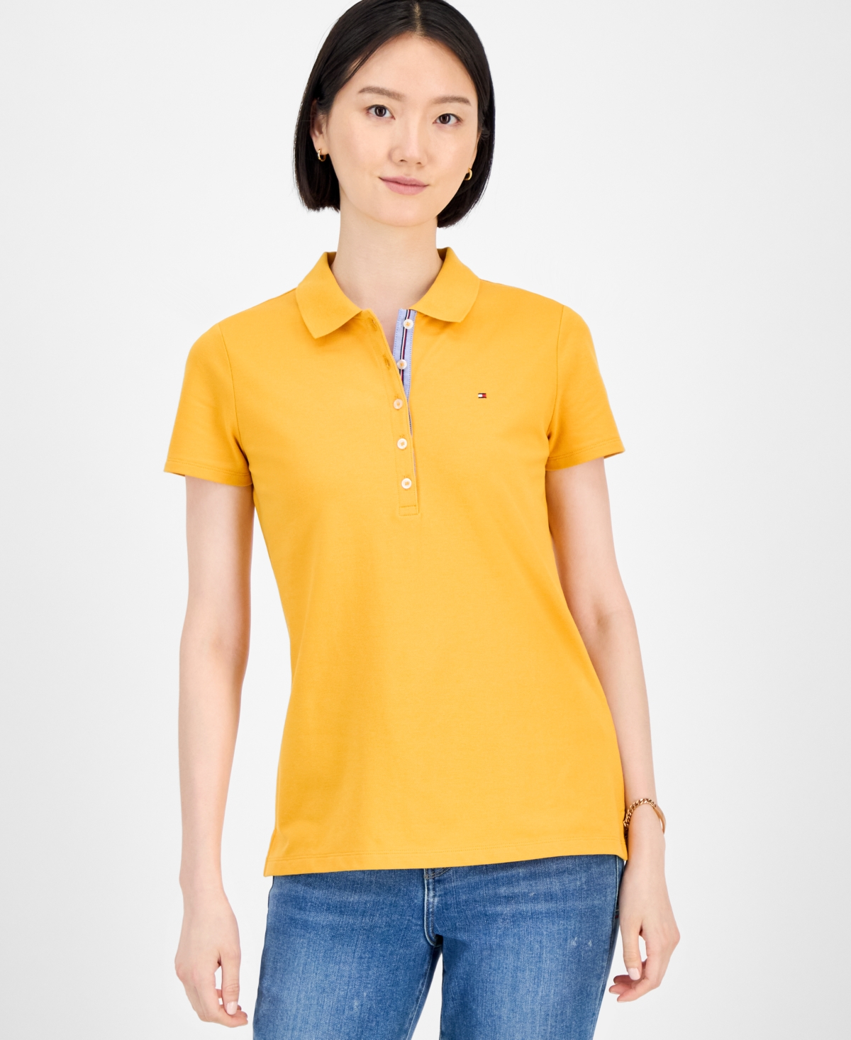 Click here for Tommy Hilfiger Womens Solid Short-Sleeve Polo Top... prices