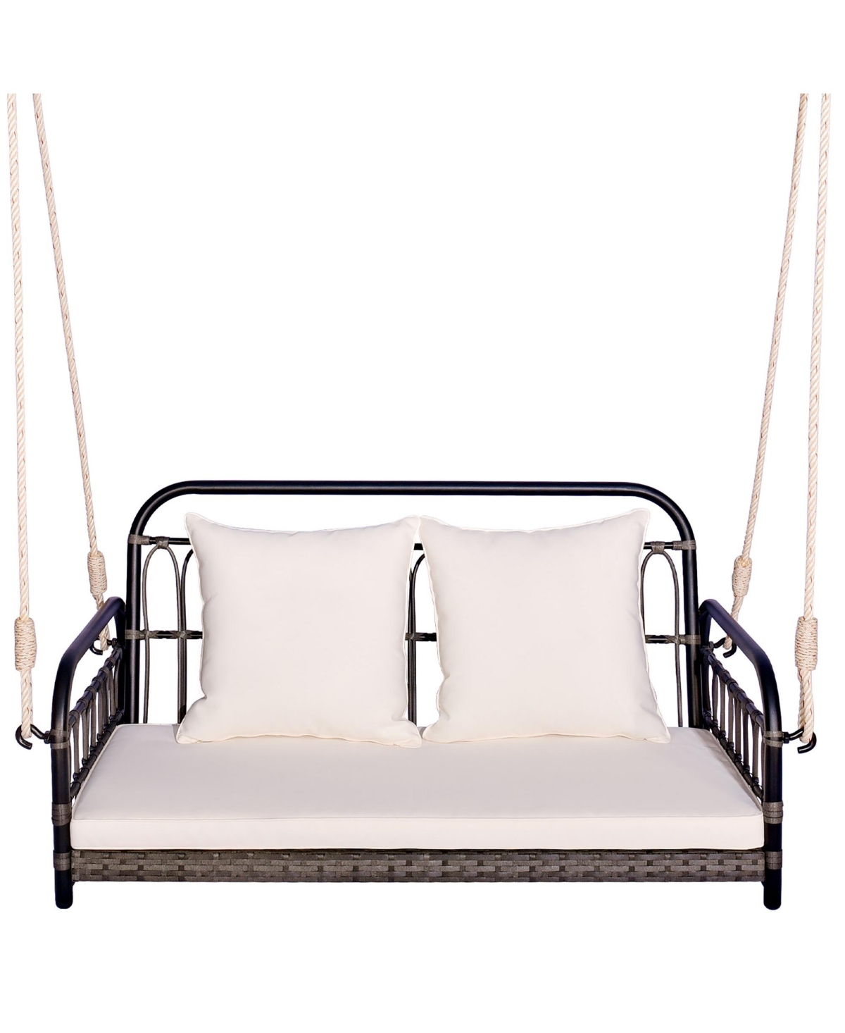Click here for Gymax Outdoor Wicker Porch Swing 2-Person Hanging... prices