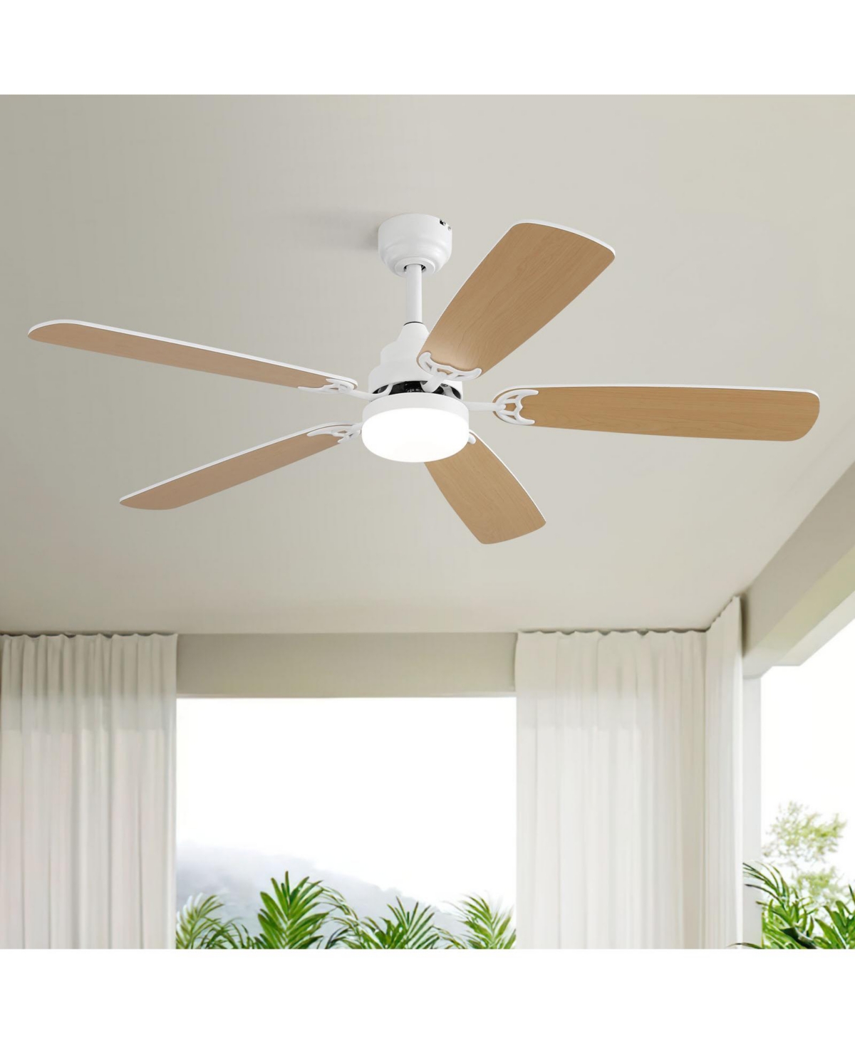 Click here for 52 5-blade Three-color Dimmable Ceiling Fan Led Li... prices