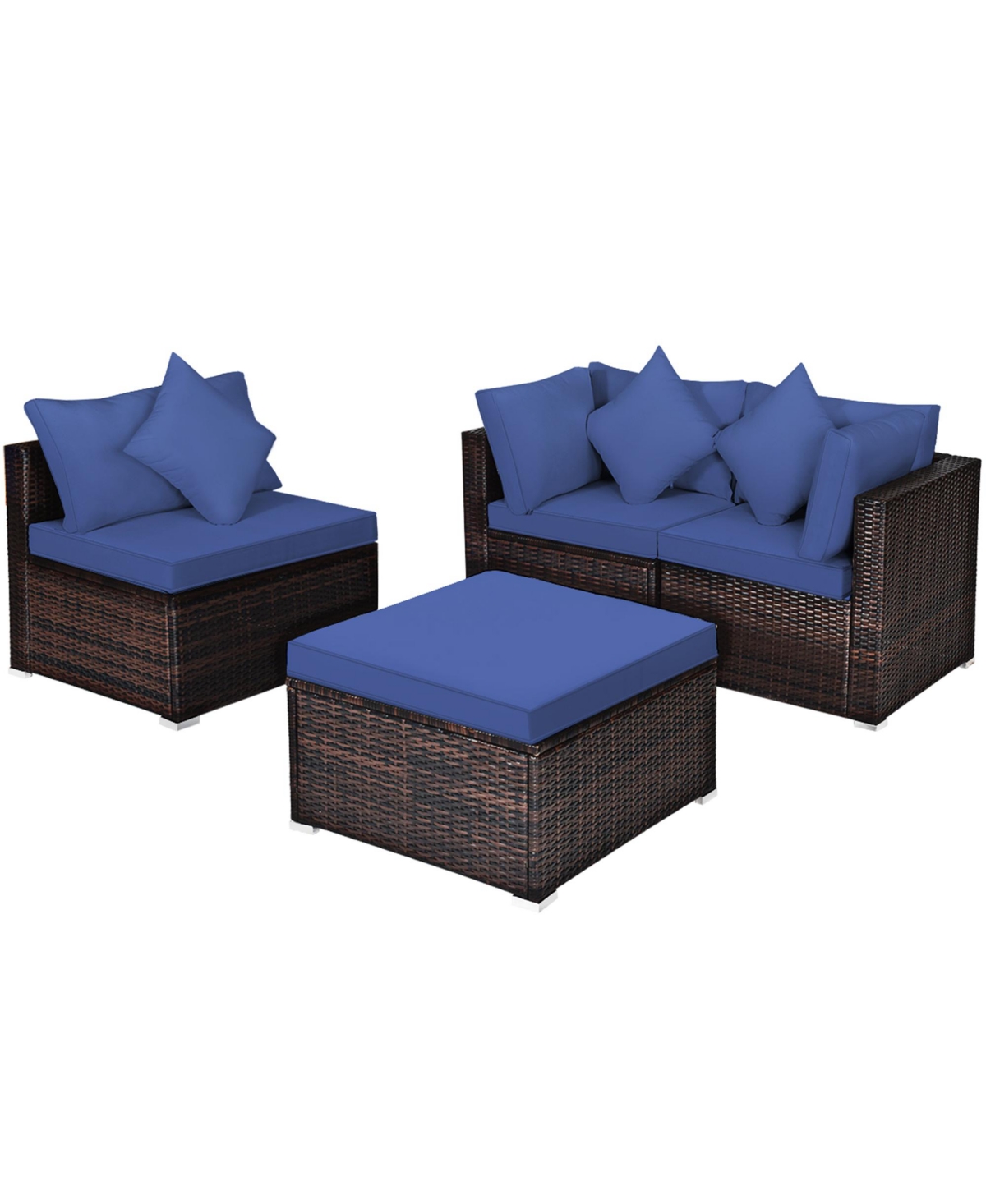 Click here for Gymax 4PCS Rattan Patio Conversation Furniture Set... prices