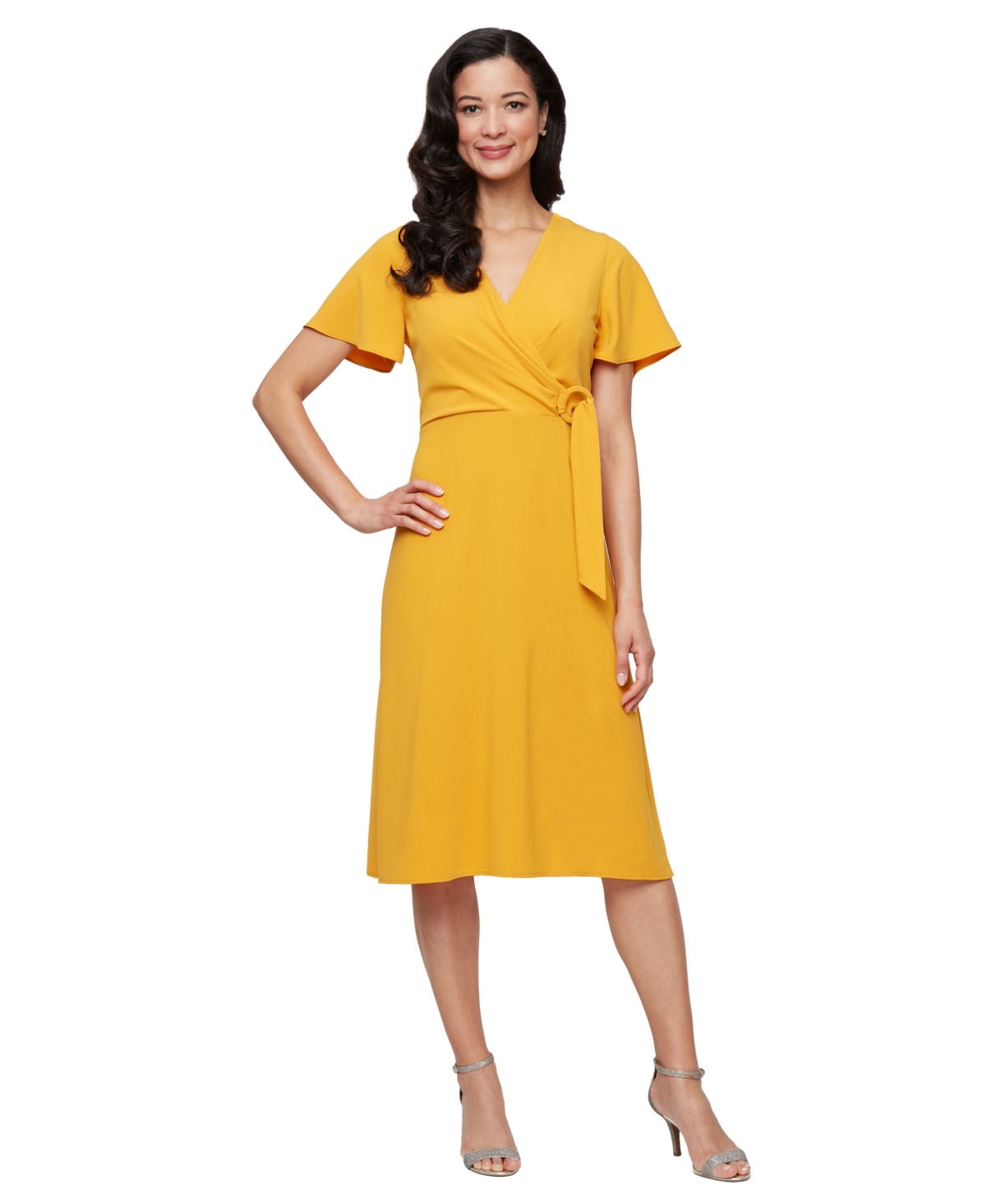 Click here for Sl Fashions Womens Solid-Color Surplice Flutter-Sl... prices