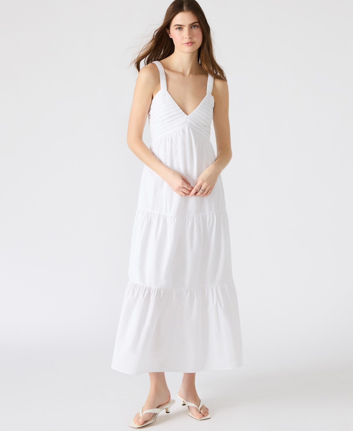 Click here for Steve Madden Womens Eliora Tiered Maxi Dress - Whi... prices
