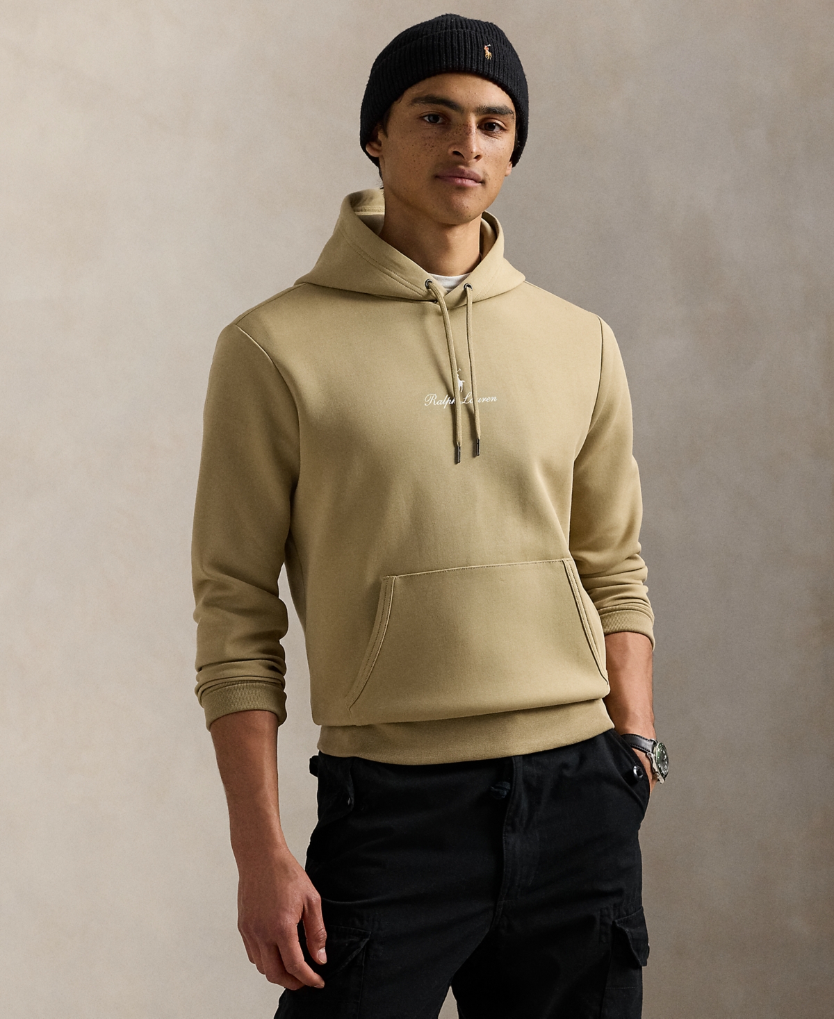 Click here for Polo Ralph Lauren Mens Logo Double-Knit Hoodie - S... prices
