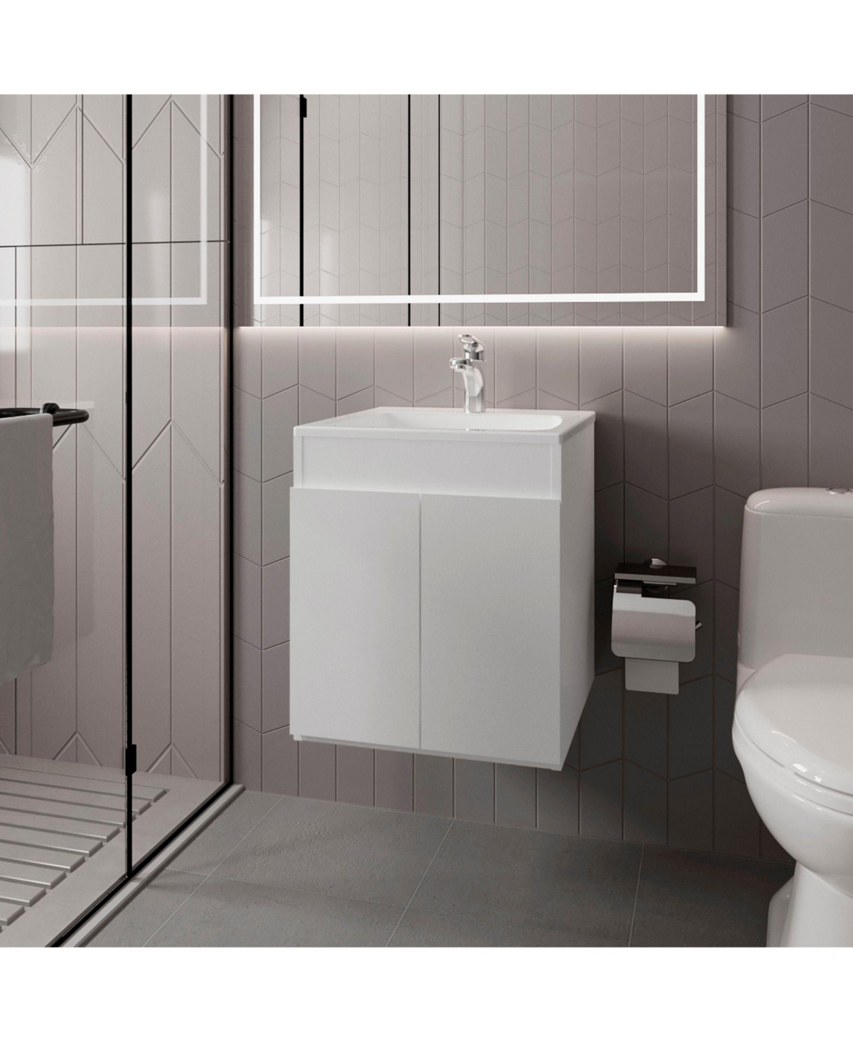 Click here for Shoshoni Bathroom Vanity with two Doors  White - W... prices